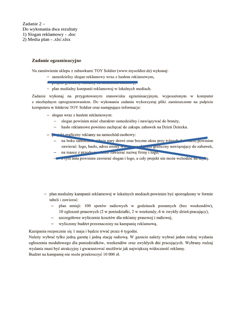 Fragment zad 2- media plan | PDF