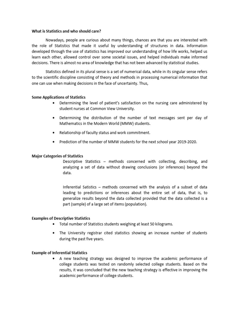 Statistics MMW | PDF | Random Variable | Probability Distribution