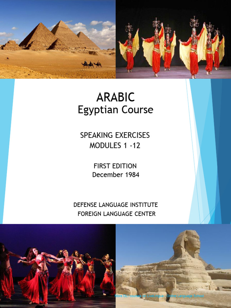 Egyptian Arabic - Speaking Exercises Mods 01-12 | PDF | Linguistics ...