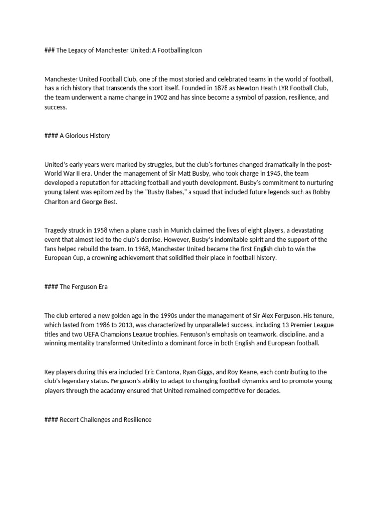 The Legacy of Manchester United | PDF | Manchester United F.C ...