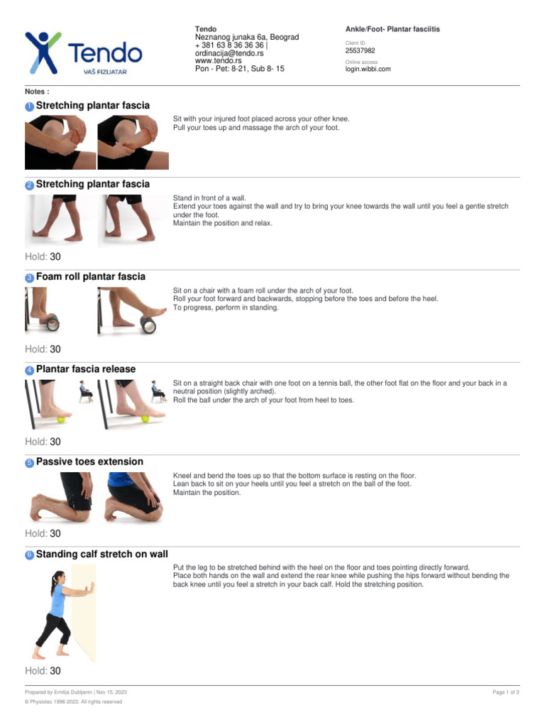 Plantarni Fascitis Vezbe | PDF | Foot | Human Anatomy