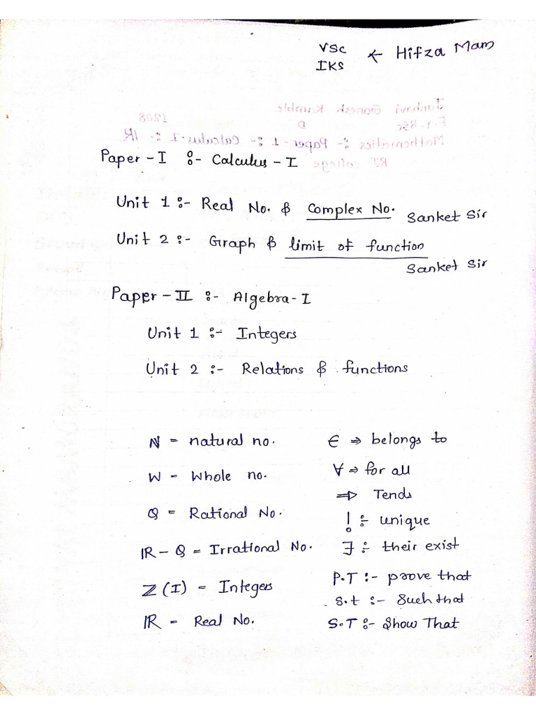 Mathematics P2 Unit (01) Real Number and Complex No | PDF