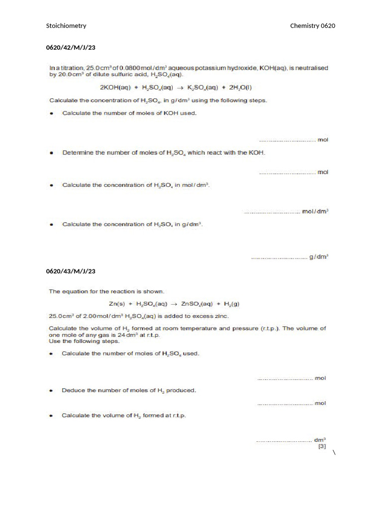 0620 Moles | PDF