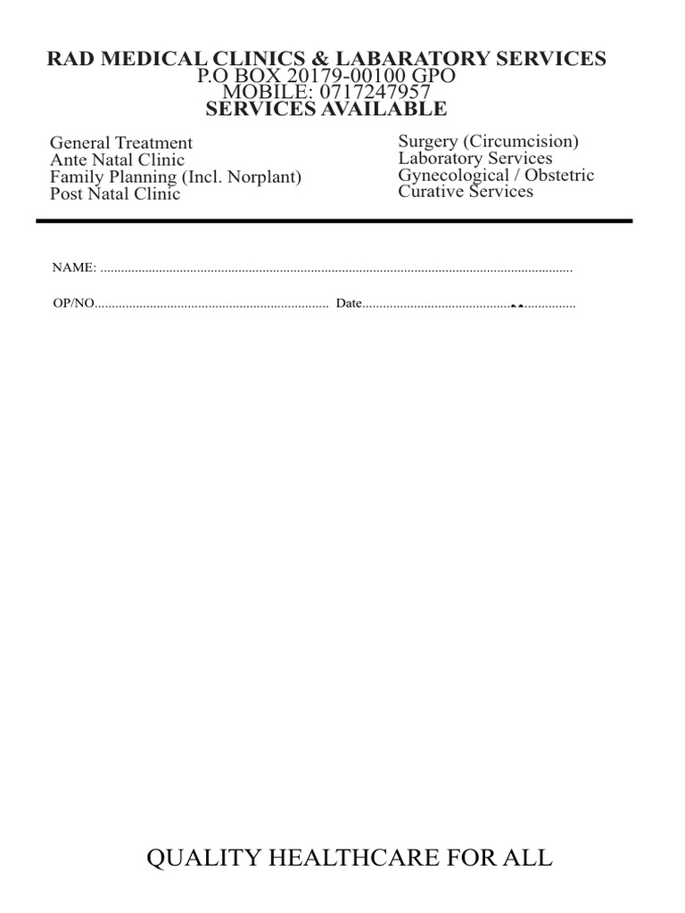 Rad Medical Clinic Final | PDF