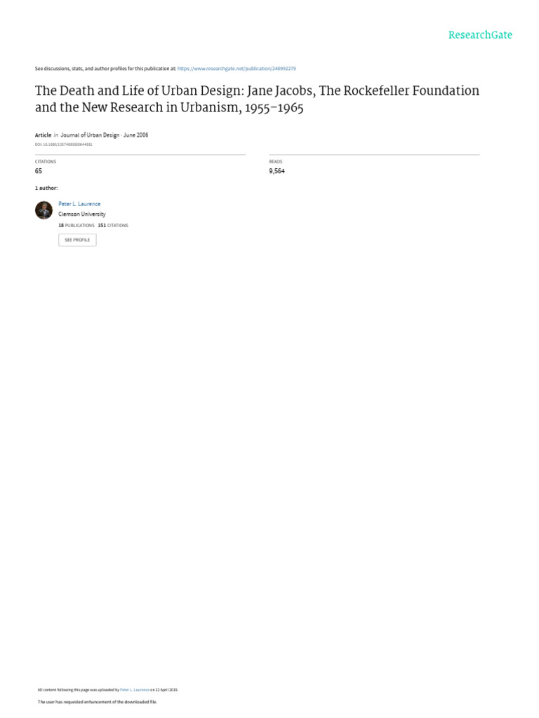 LAURENCE-JANE-JACOBS-RF-AND-URBAN-DESIGN-2006 | PDF | Urban Design ...