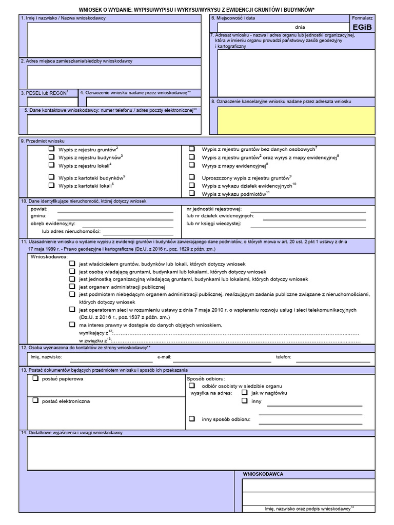 Formularz EGIB 2 PDF | PDF
