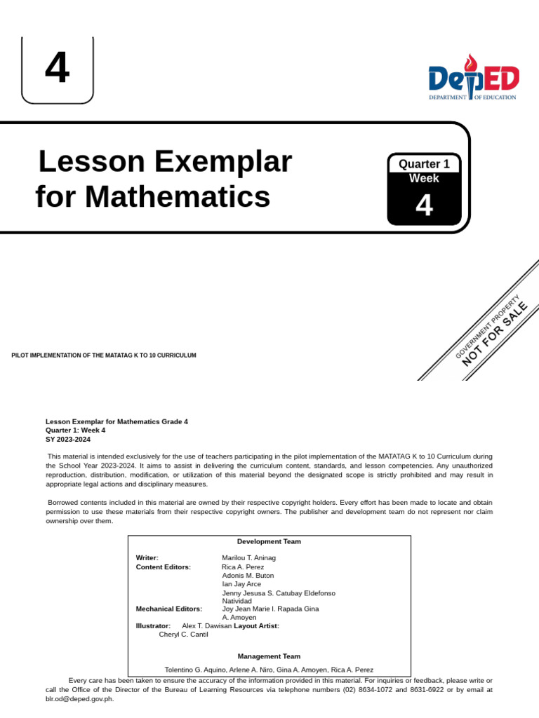 Q1 LE-MATH 4 WEEK 4 | PDF | Rectangle | Euclidean Geometry