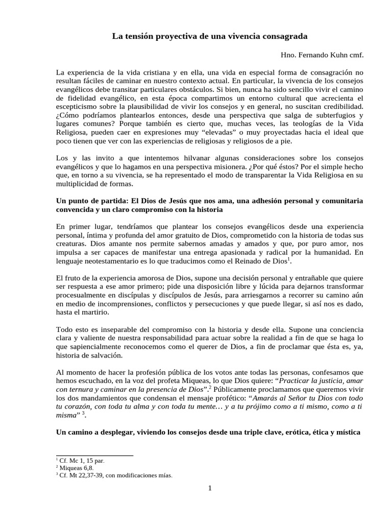 Los Votos en Clave Misionera - ESP | PDF | Amor | Dios