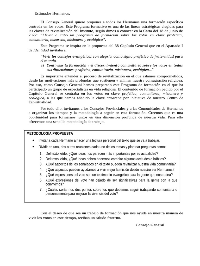 Votos Introducción | PDF