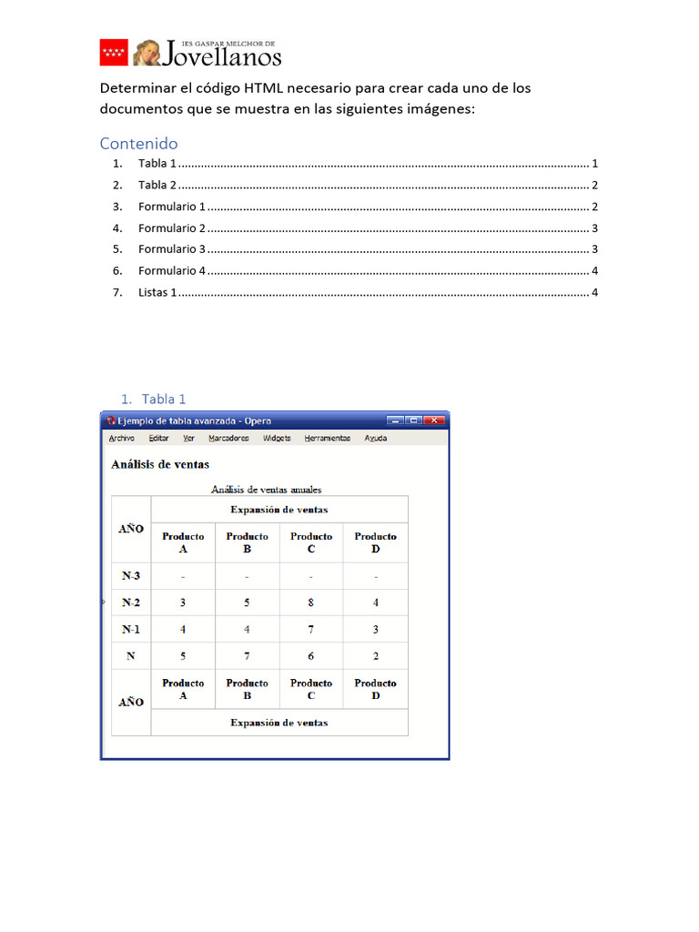 Guía de HTML para Tablas y Formularios | PDF | Finanzas y dinero