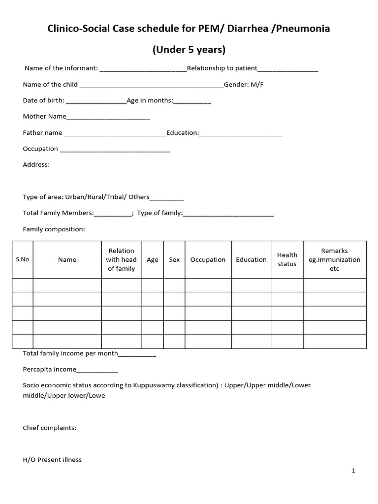 Under 5 CSC form | PDF | Epidemiology | Clinical Medicine