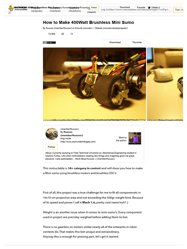 How To Make 400watt Brushless Mini Sumo - 7 Steps - Instructables | PDF ...