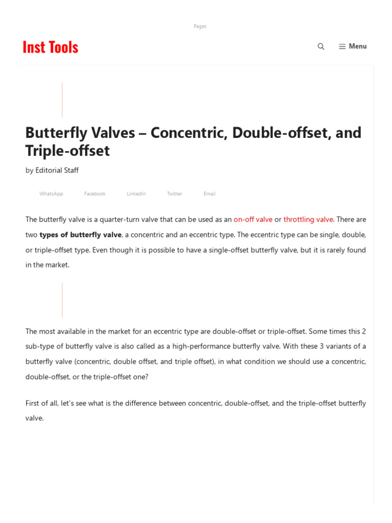 Butterfly Valves: Types and Uses | PDF | Valve | Hydraulics
