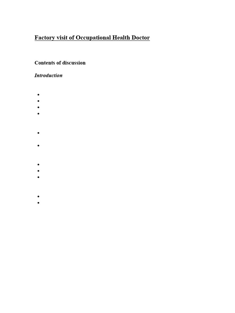 301-Factory Visit Checklist | PDF | Occupational Safety And Health ...