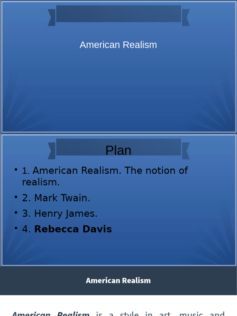 Lecture 6 Realism | PDF | Huckleberry Finn | Realism (Arts)