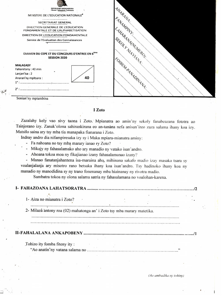 34 Sujets CEPE | PDF