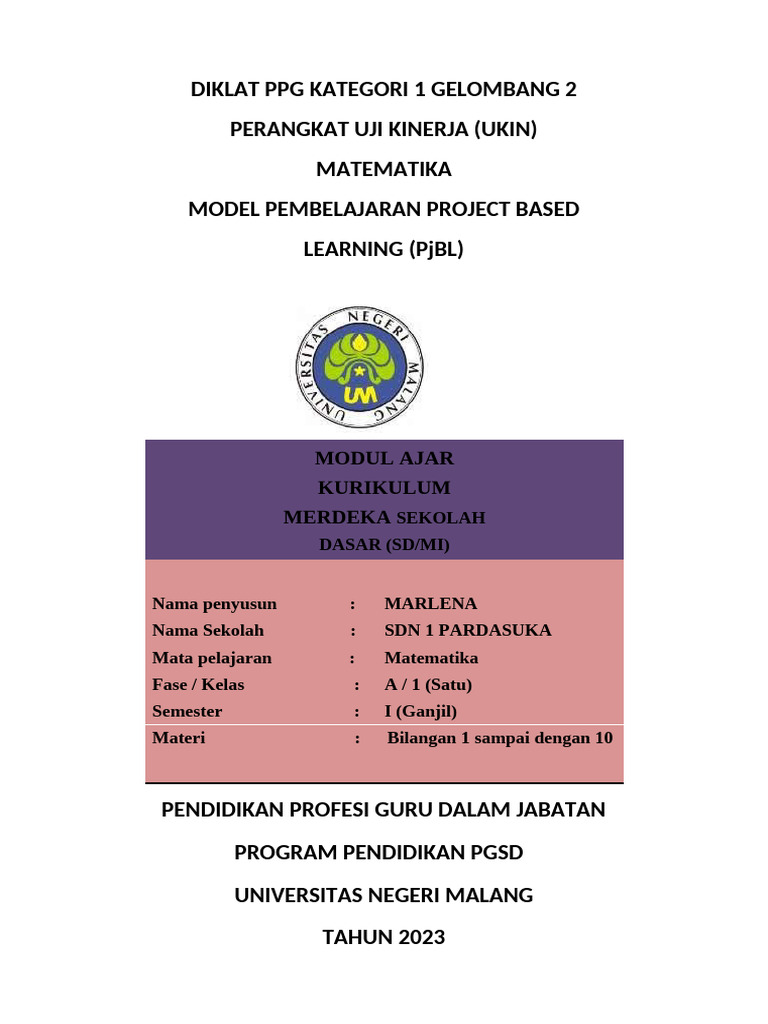 Modul MTK PJBL | PDF