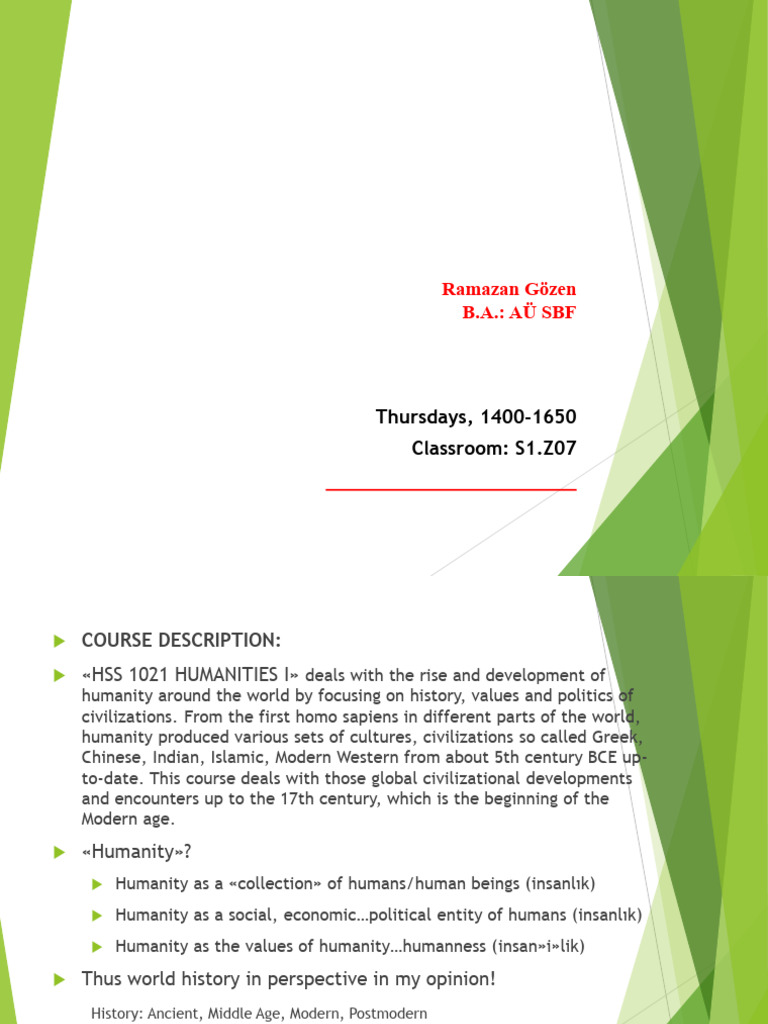 1 HSS 1021 Introd Syl-2024-2025 PDF | PDF | Civilization | Western Culture