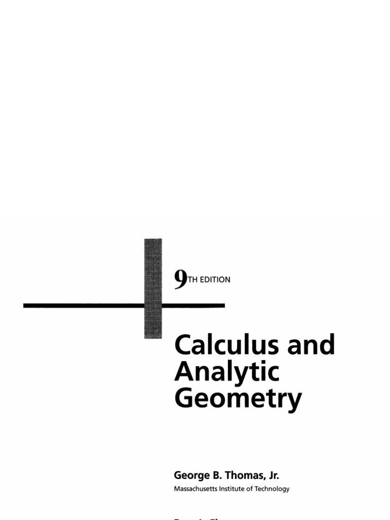 Calculus and Analytical Geometry by Thomas and Finney | PDF