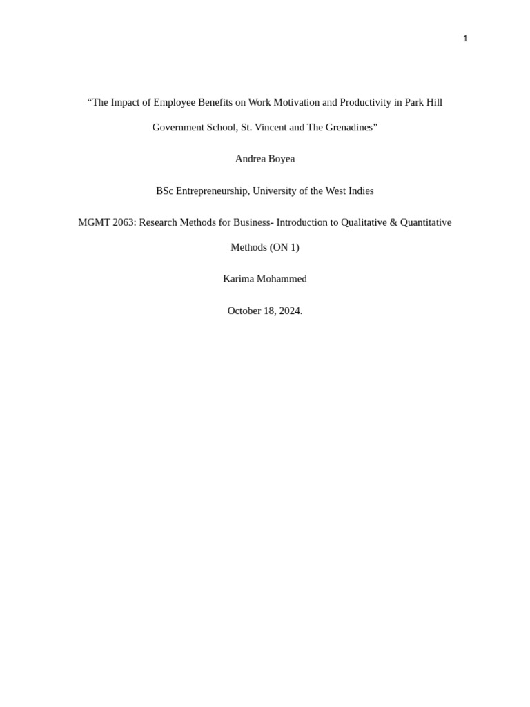 MGMT 2063 Individual Assignment-Andrea Boyea | PDF | Employment ...