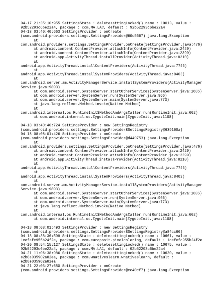 Settings Provider | PDF | Java (Programming Language) | Software Development