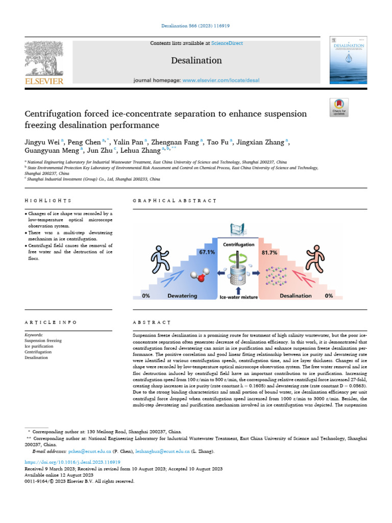 Centrifugation Forced Ice-Concentrate Separation To Enhance Suspension ...