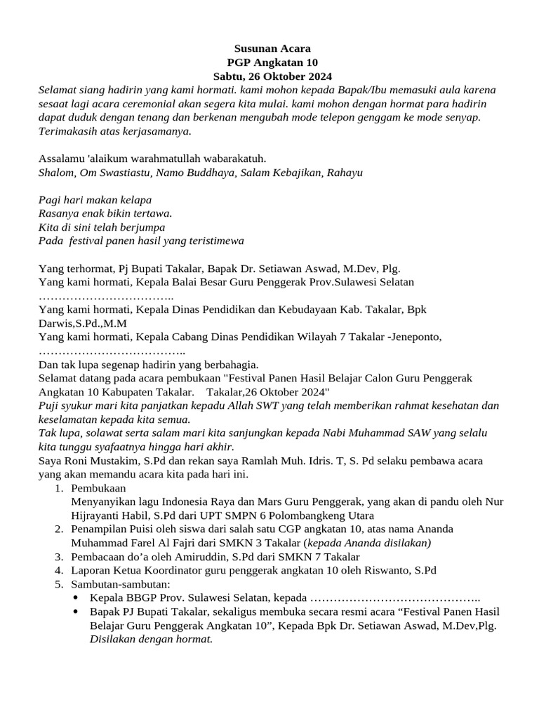 Festival Panen Hasil Belajar CGP 2024 | PDF