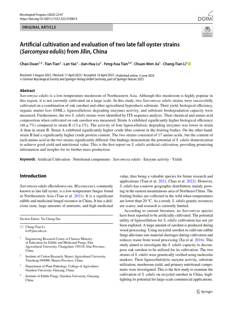 Artificial Cultivation and Elevation | PDF | Polymerase Chain Reaction ...