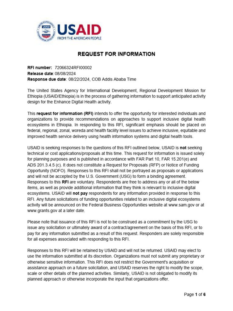 DHA - REQUEST FOR INFORMATION | PDF | Health Informatics | Electronic Health Record