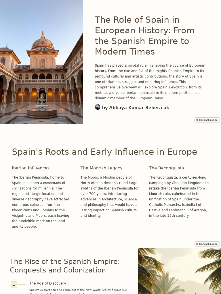 The Role of Spain in European History From The Spanish Empire To Modern ...