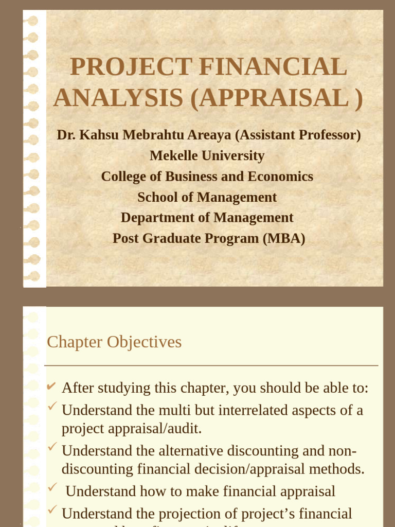 Chapter 05 PROJECT FINANCIAL ANALYSIS (APPRAISAL ) | PDF | Net Present ...