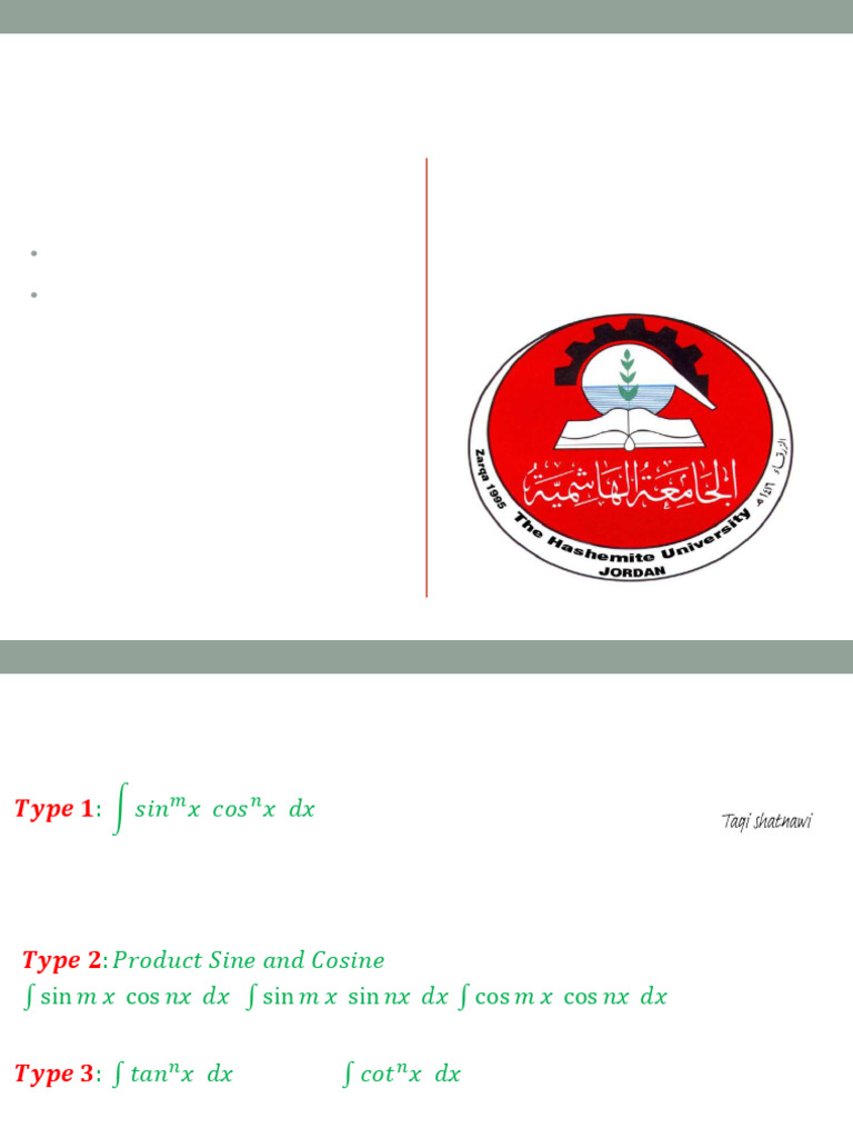 Lecture 3 Trigonometric Integrals - Part2 - Compressed | PDF ...