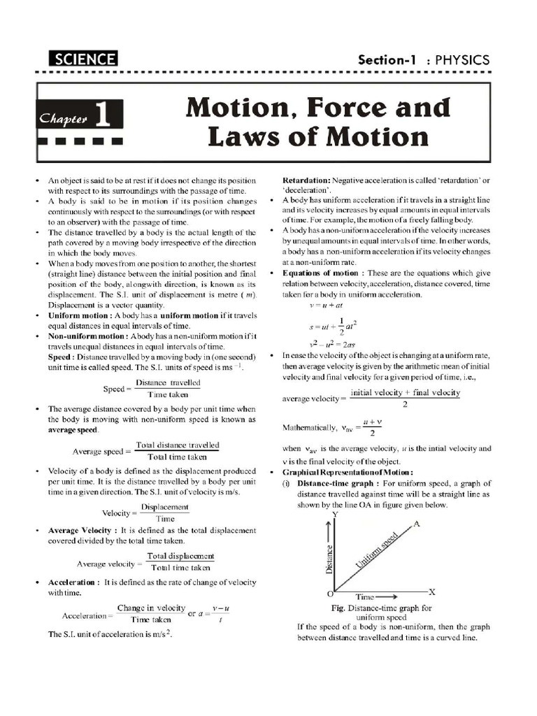 Motion,Force and Laws of Motion MODULE | PDF