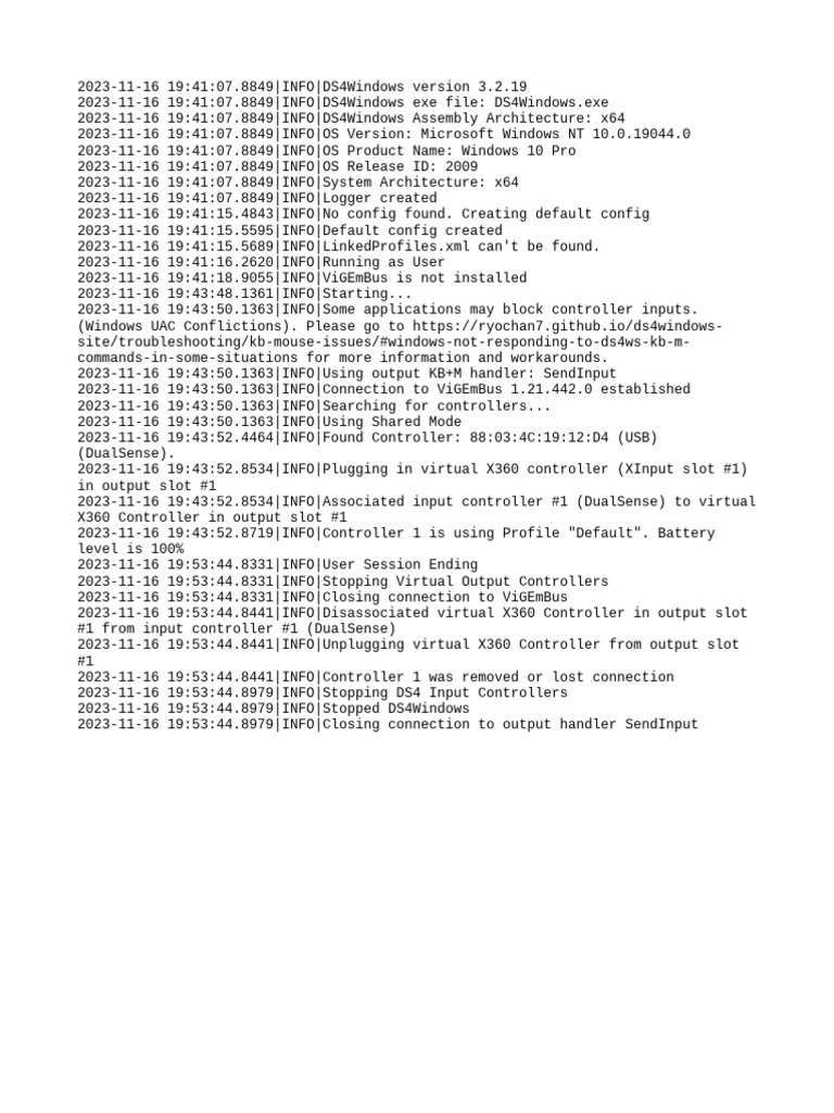 Ds4windows Log | PDF | Computers