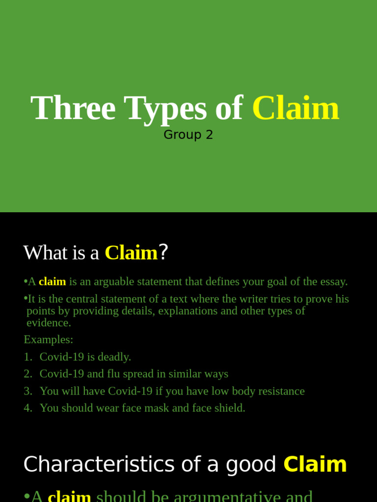 Types of Claim (English 10) | PDF | Career & Growth