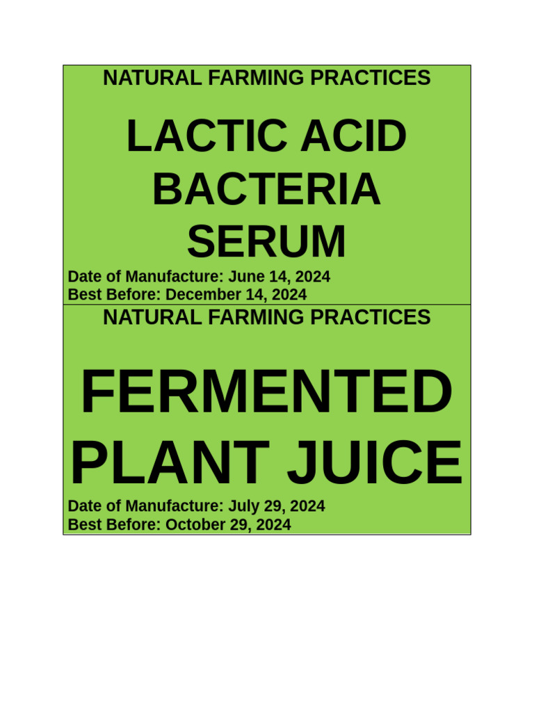Sugbusog Farming Practices Label | PDF | Wellness | Science & Mathematics