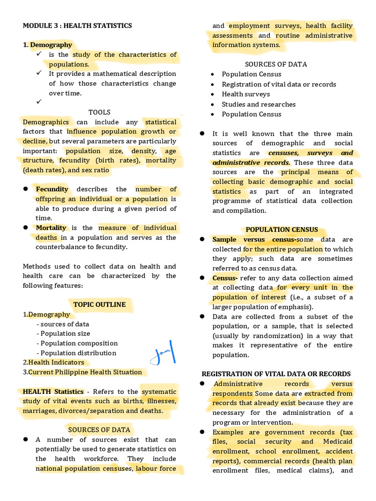 CHN Module 3 | PDF | Mortality Rate | Infant Mortality