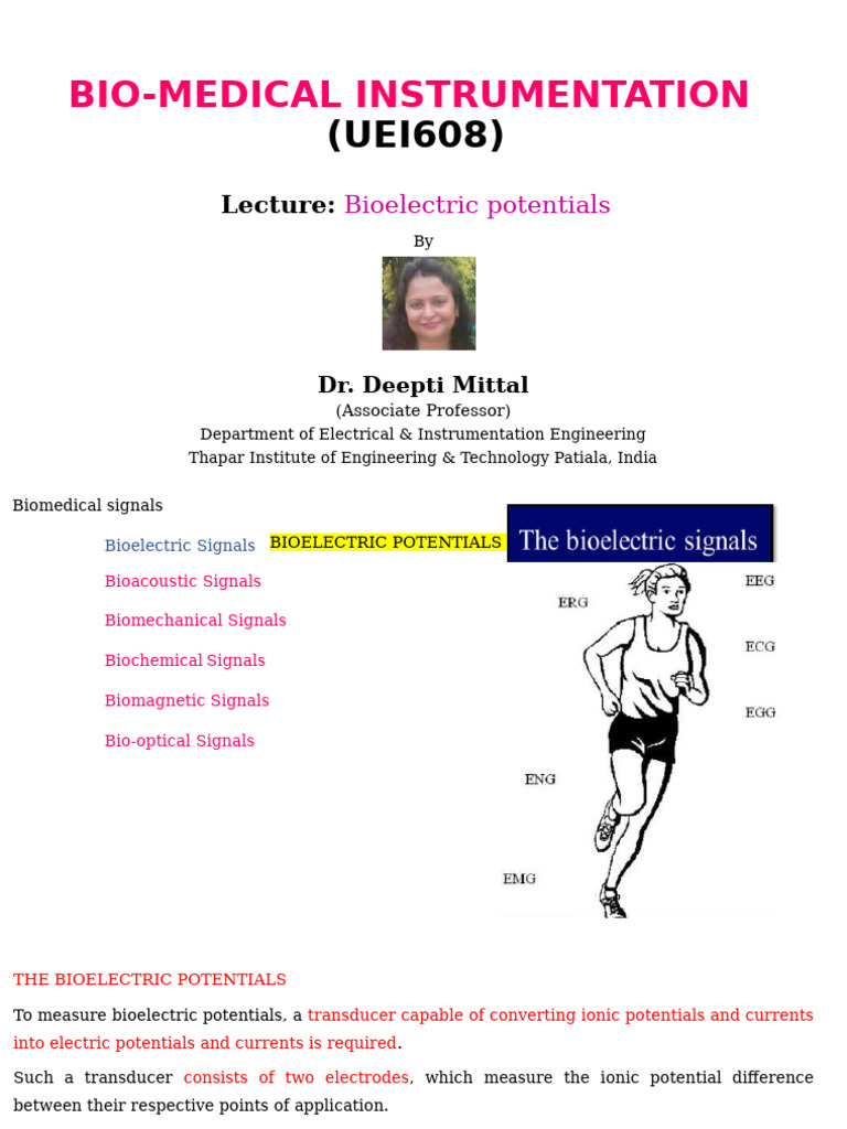 Bio-Medical Instrumentation: Bioelectric Potentials | PDF ...