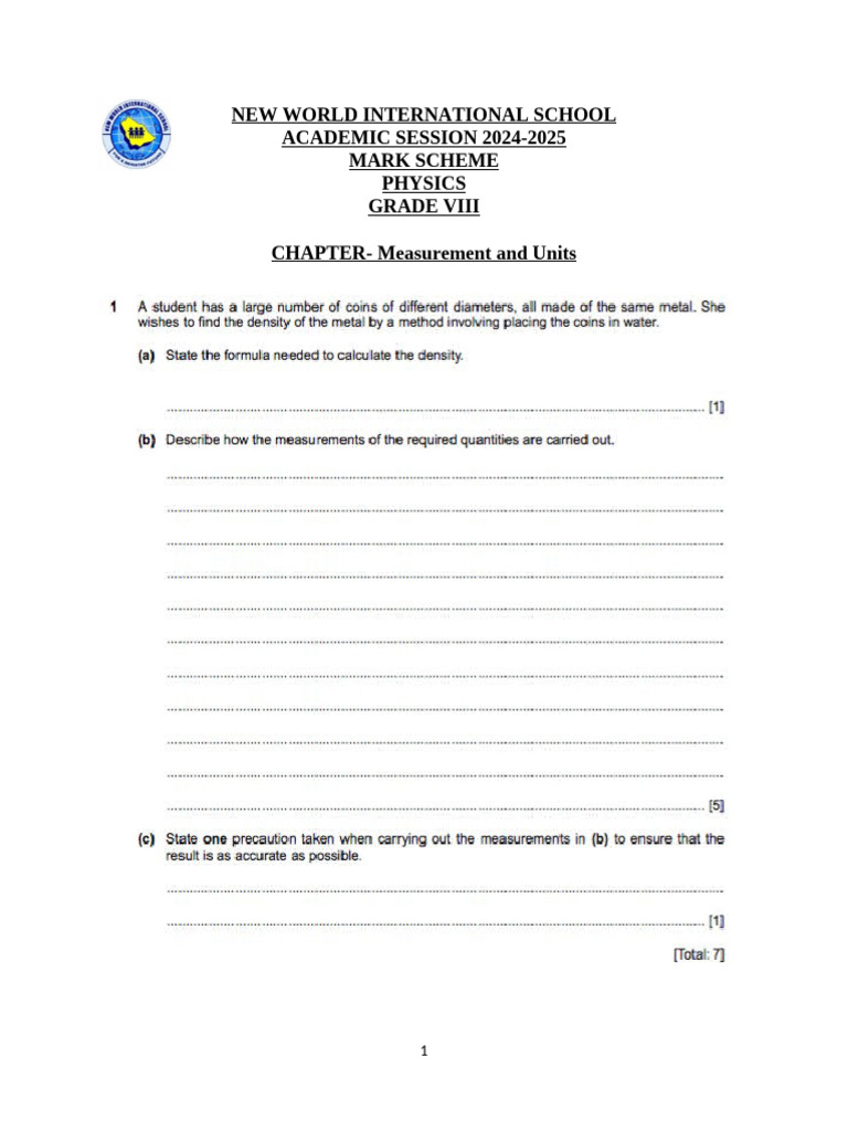 Measurements and Units MS | PDF