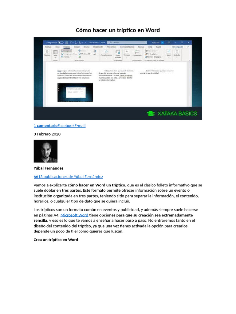 Cómo hacer un tríptico en Word | PDF | Microsoft Word | Software