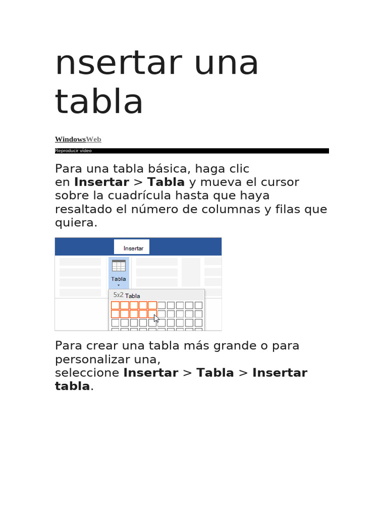 Insertar Una Tabla | PDF