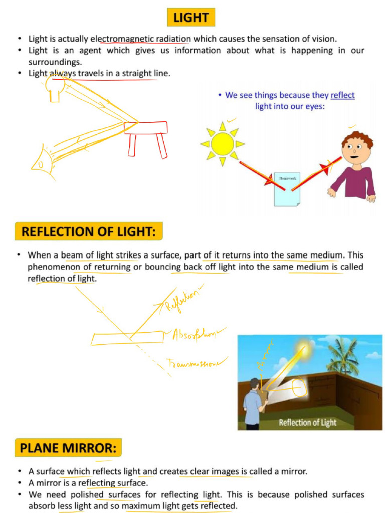 FY - 1 PPT - Physics Reflection of Light 1 | PDF