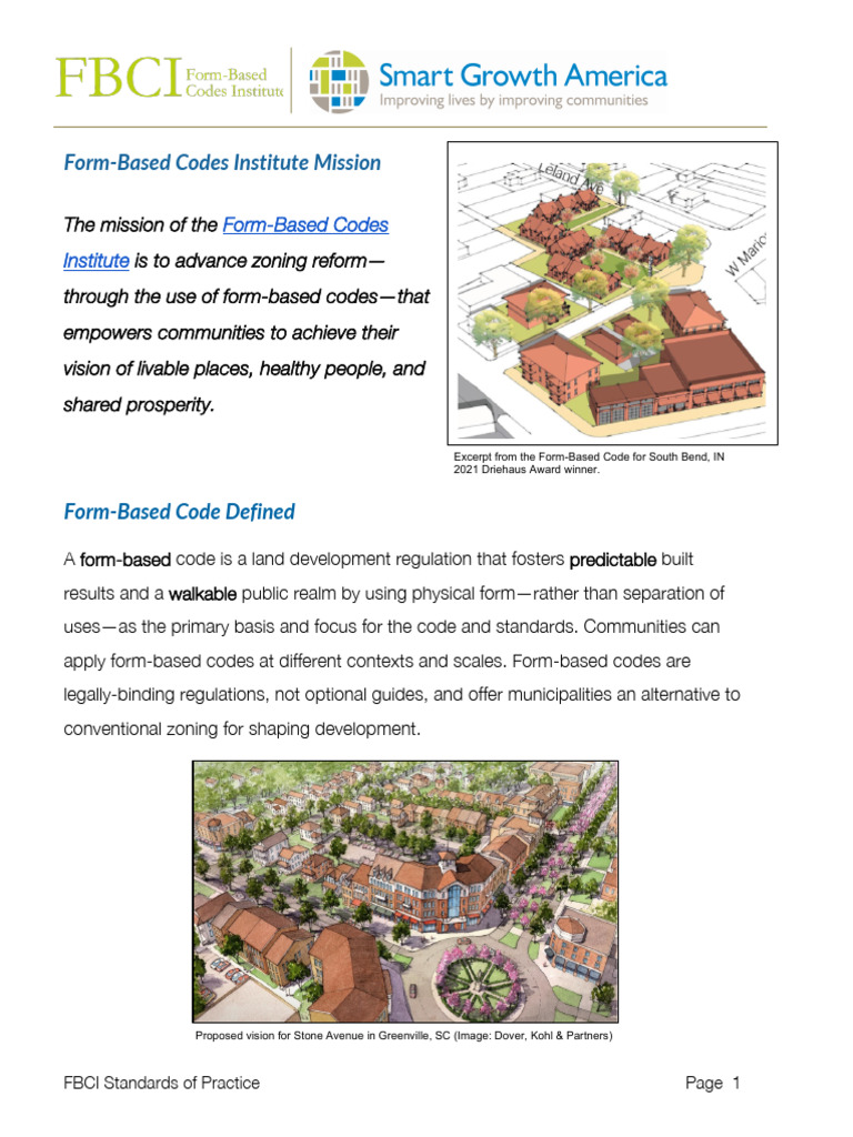 Form-Based Codes Institute Standards | PDF | Urbanization | Planning