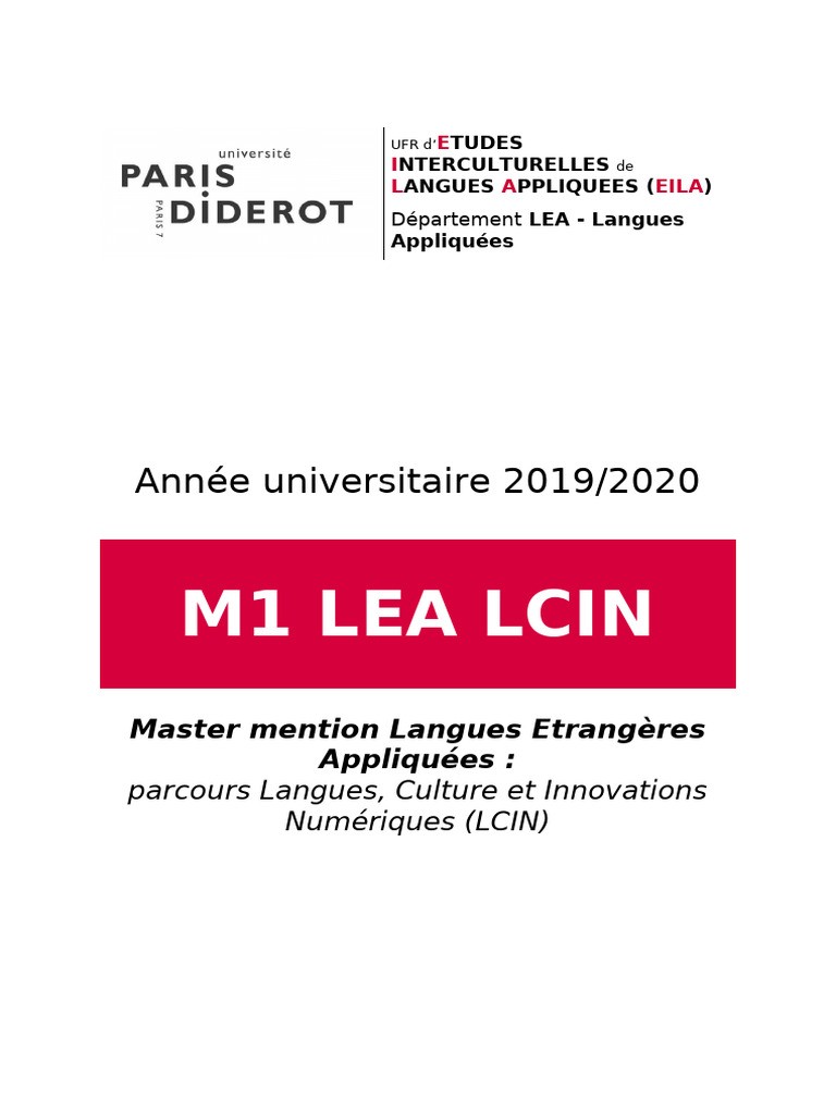 Master LCIN : Langues et Innovations | PDF | Traductions | la communication