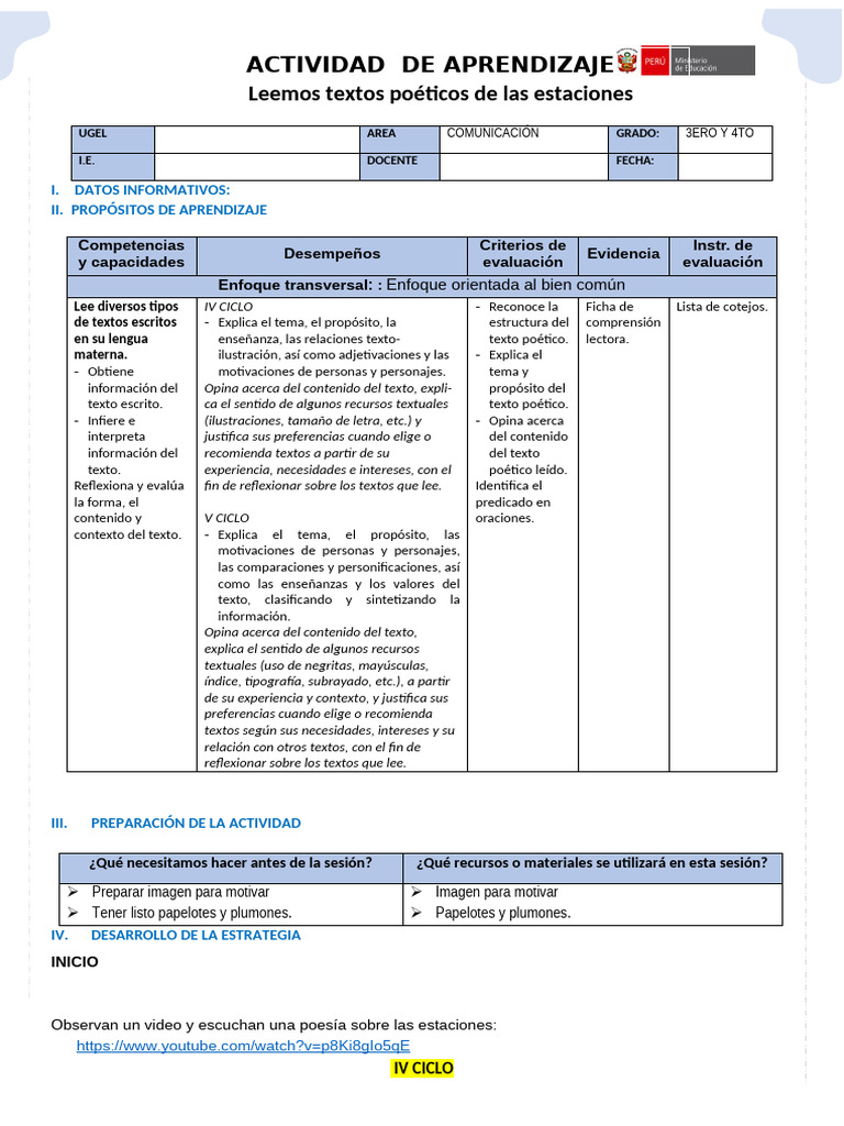 18 DE SETIEMBRE - COM-Leemos Textos Poéticos de Las Estaciones - IV ...