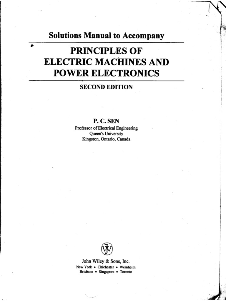 [P.C.sen] Principles of Electrical Machines and Po(Z-lib.org) | PDF