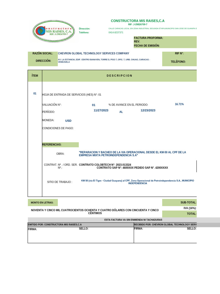 Modelo Proforma 1 | PDF