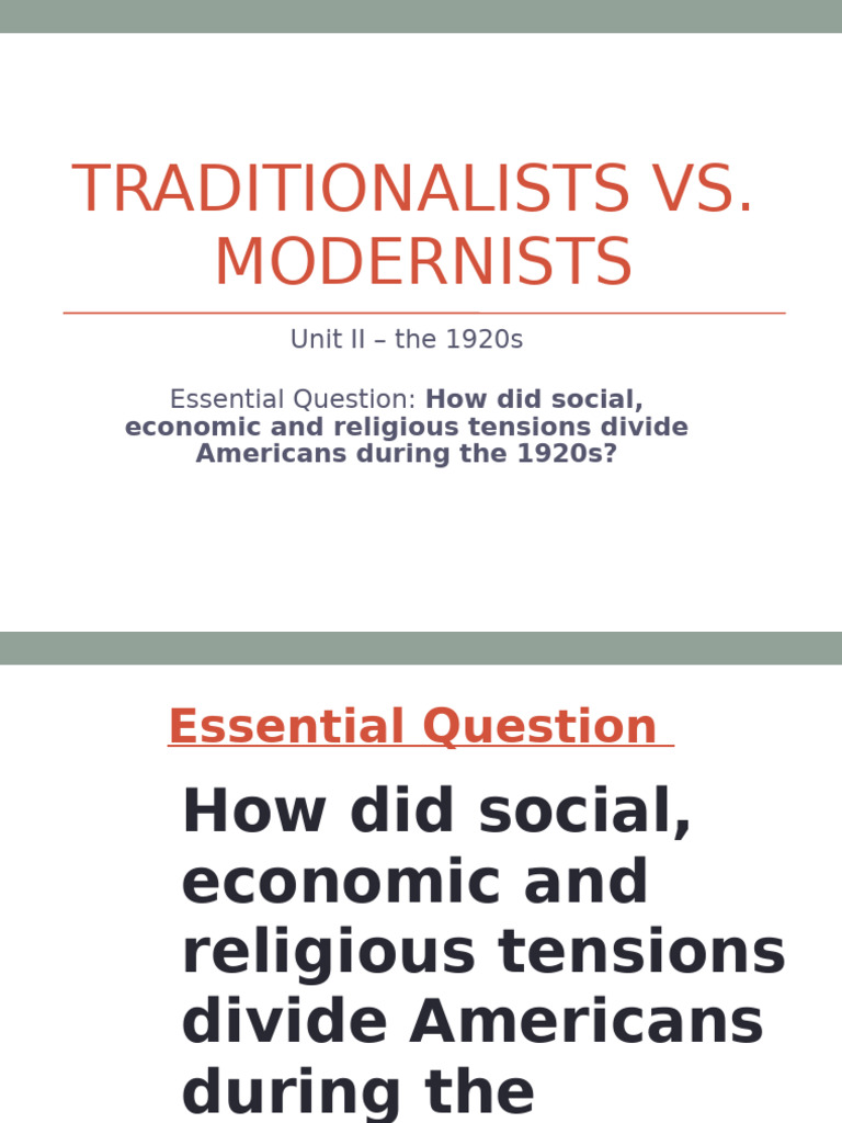 Traditionalists_and_Modernists | PDF