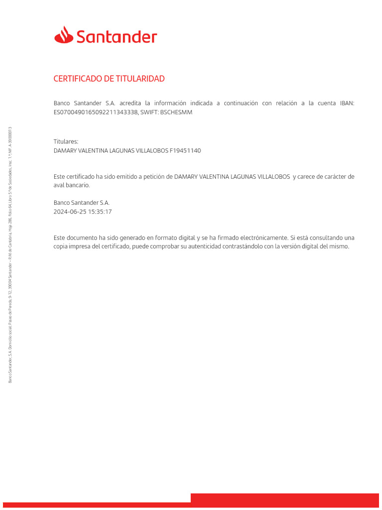 Certificado de Titularidad | PDF