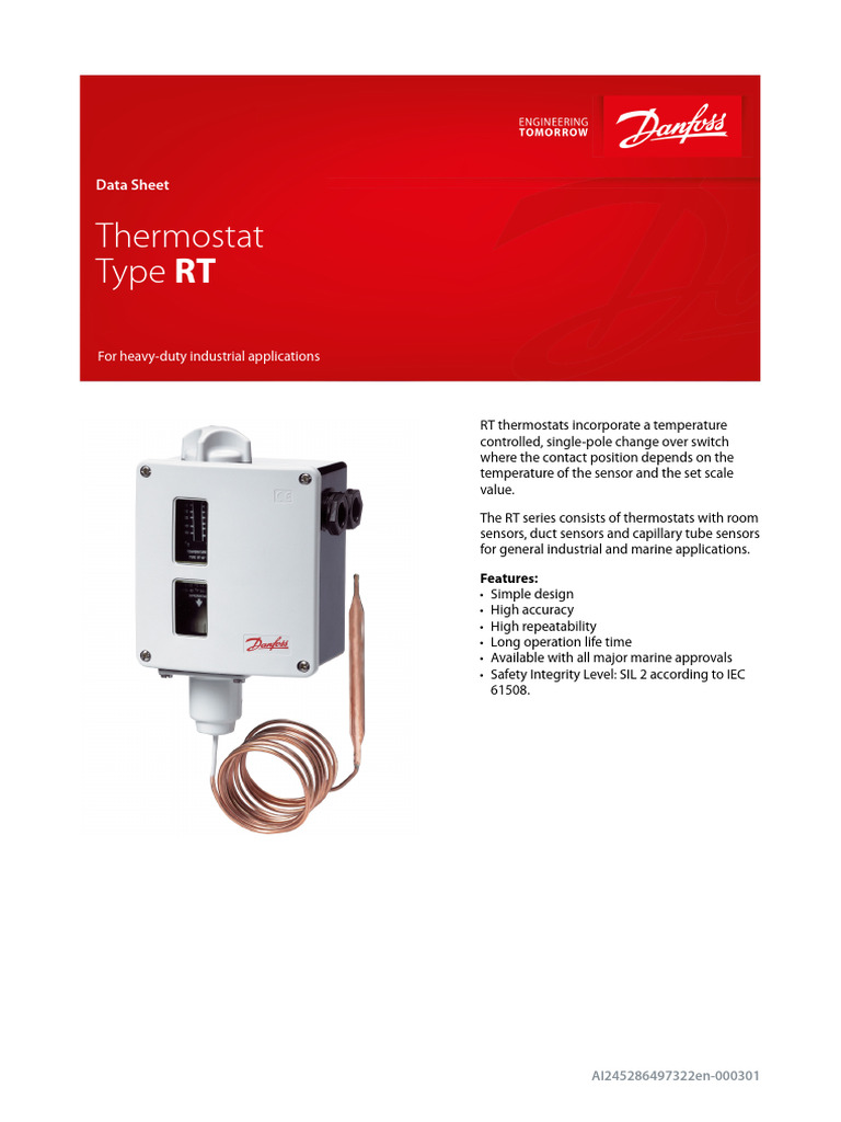 Danfoss rt2 | PDF | Thermostat | Temperature
